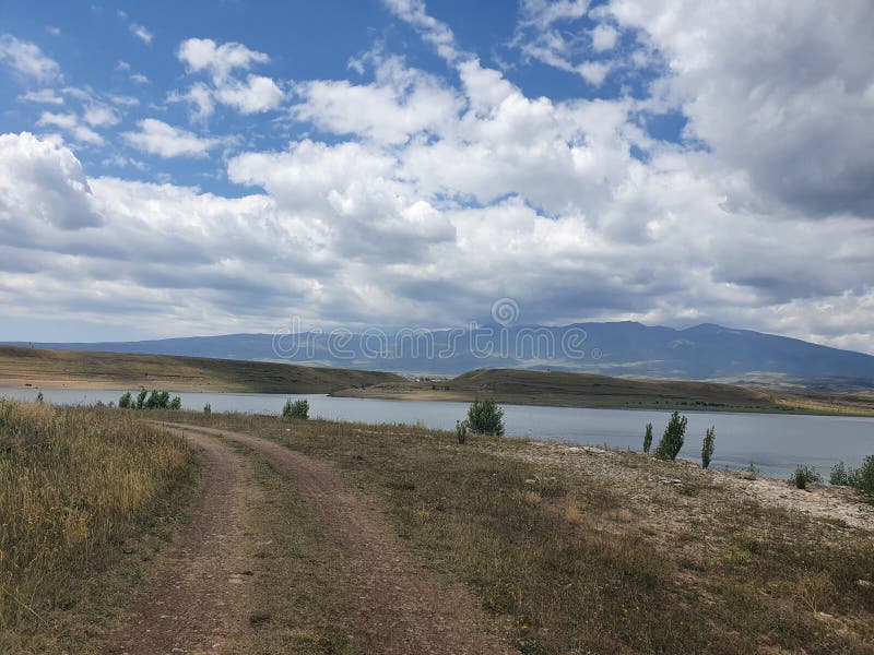 Summer Landscape with Small Lake in Forest. - Background Stock Image ...
