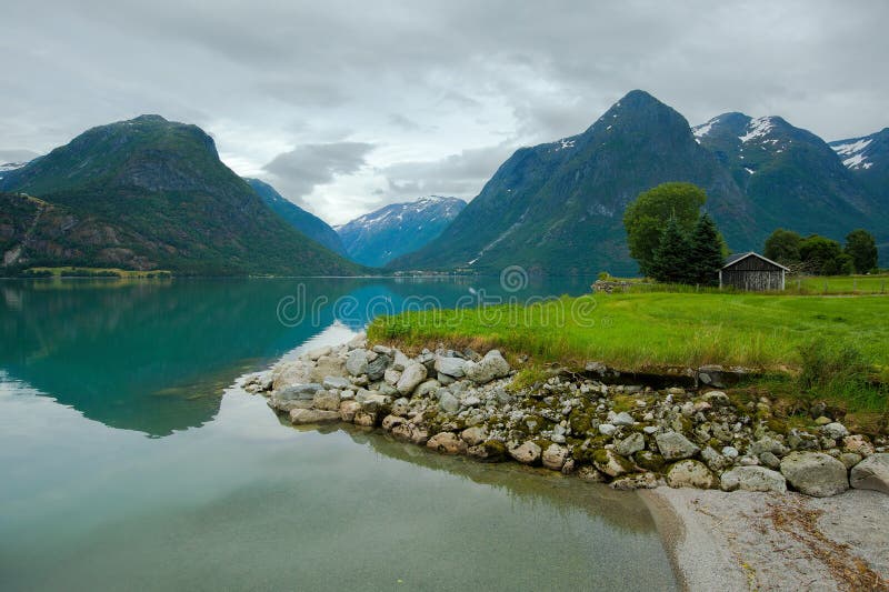 Summer Landscape in Stryn Norway Stock Image - Image of rock, national ...