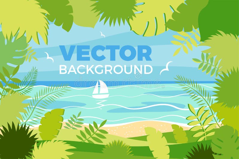 Summer Landscape Vector Illustration in Flat Style Stock Vector ...