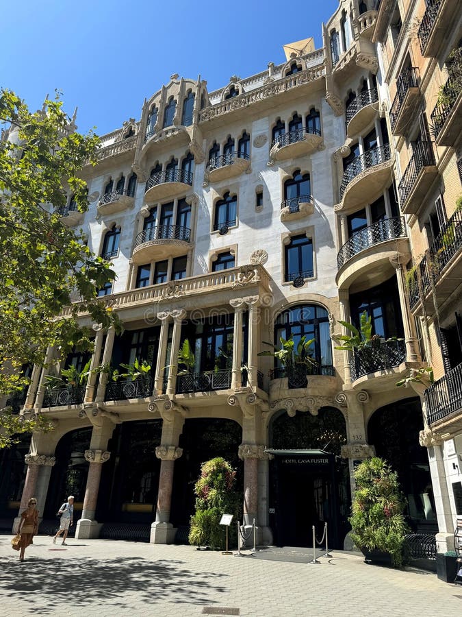 Summer Landscapes of Barcelona. Unique Urban Architecture Stock Photo ...
