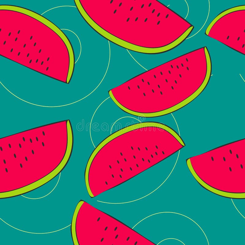 Summer Large Watermelon Pattern Seamless Repeat Pattern Vector Stock ...