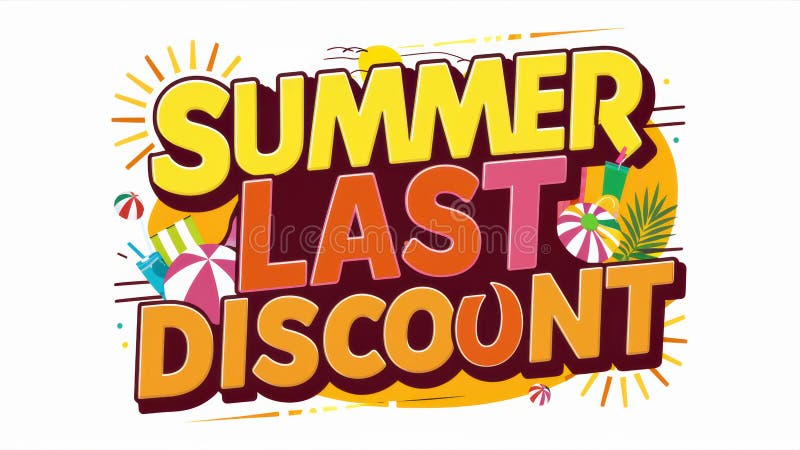 Summer Last Discount Advertising Note Illustration, AI Stock Photo ...
