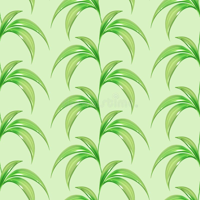Summer Leaves. Seamless Green Pattern Stock Illustration - Illustration ...