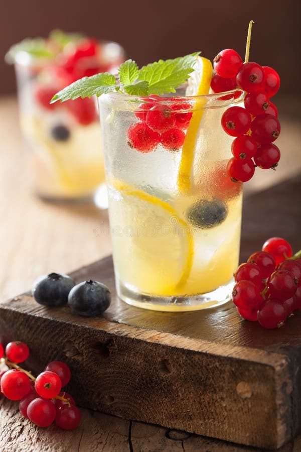 Summer Lemonade with Berry and Lemon Stock Image - Image of refreshment ...