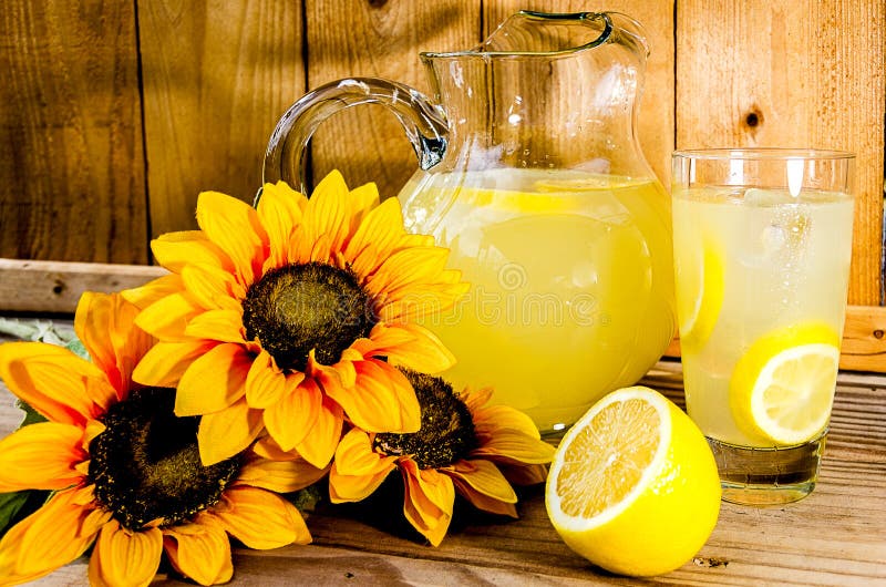 Summer Lemonade stock image. Image of lemon, sunflowers - 38843031