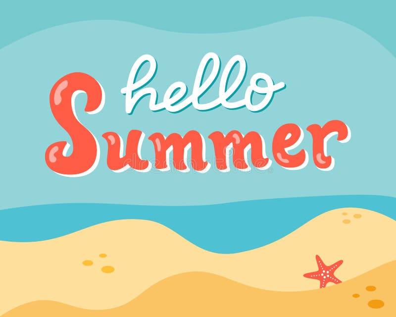 Summer Lettering on the Beach Stock Vector - Illustration of beach ...