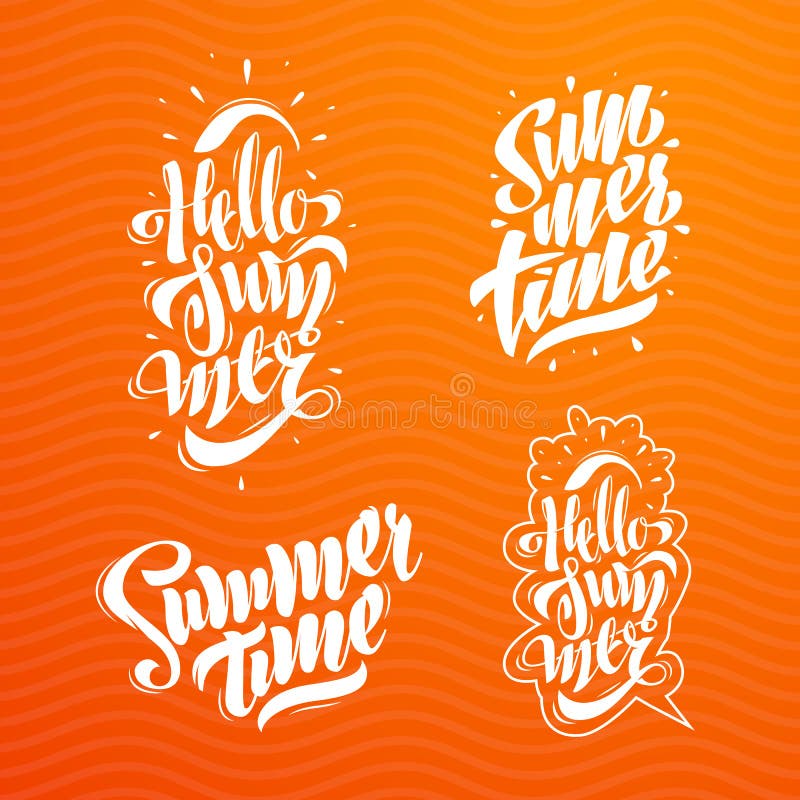 Summer Lettering Set. stock vector. Illustration of modern - 71192518