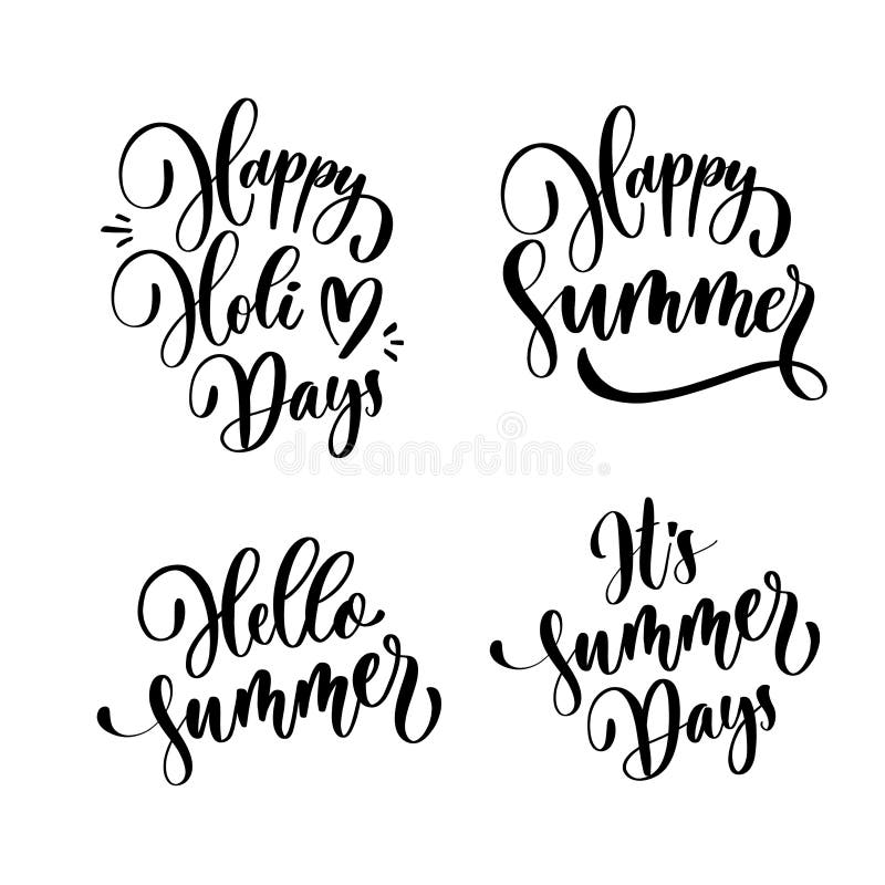 Summer lettering set stock vector. Illustration of isolated - 214660943