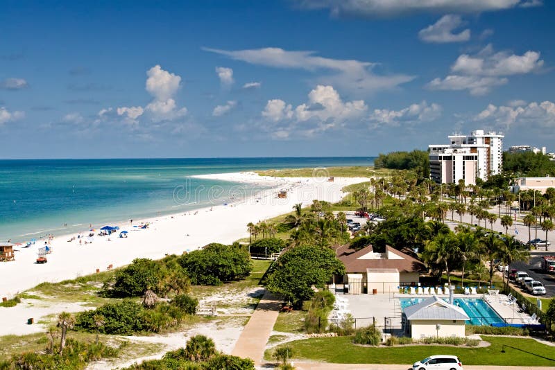 Lido Beach in Siesta Key stock image. Image of city, tourists - 19890543