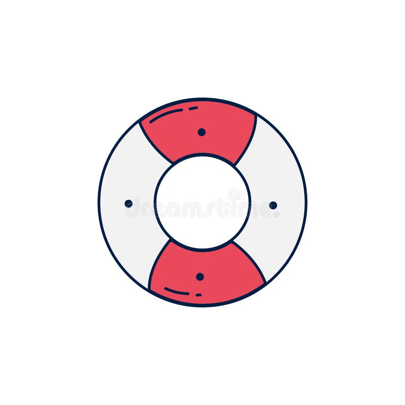 Summer Lifeguard Float Detailed Style Stock Vector - Illustration of ...