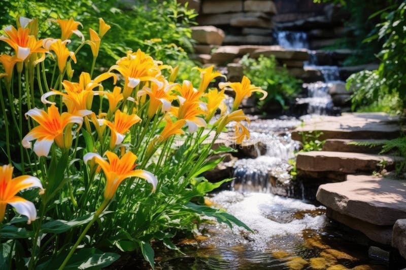 Summer Lilies by the Side of a Hot Spring Stock Image - Image of lilies ...