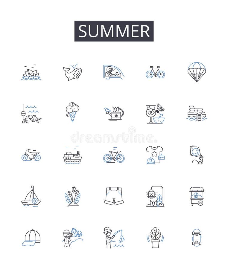 Summer Line Icons Collection. Efficiency, Performance, Productivity ... Summer Line Icons Collection. Efficiency, Performance, Productivity ...