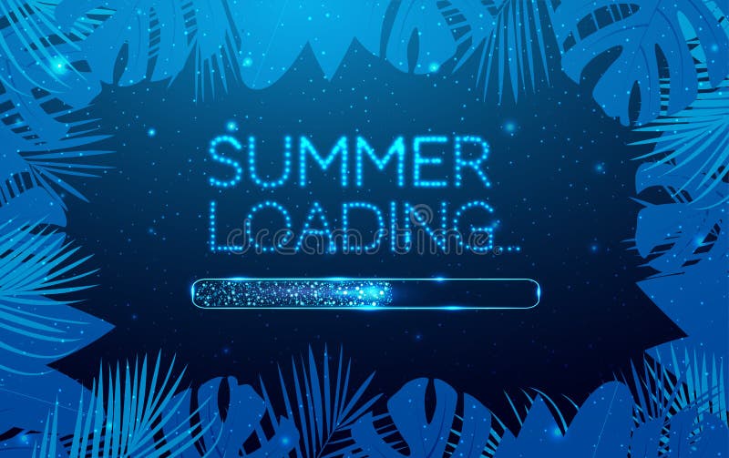 Summer Loading. Banner with Loading Bar, Tropical Leaf S Frame with ...