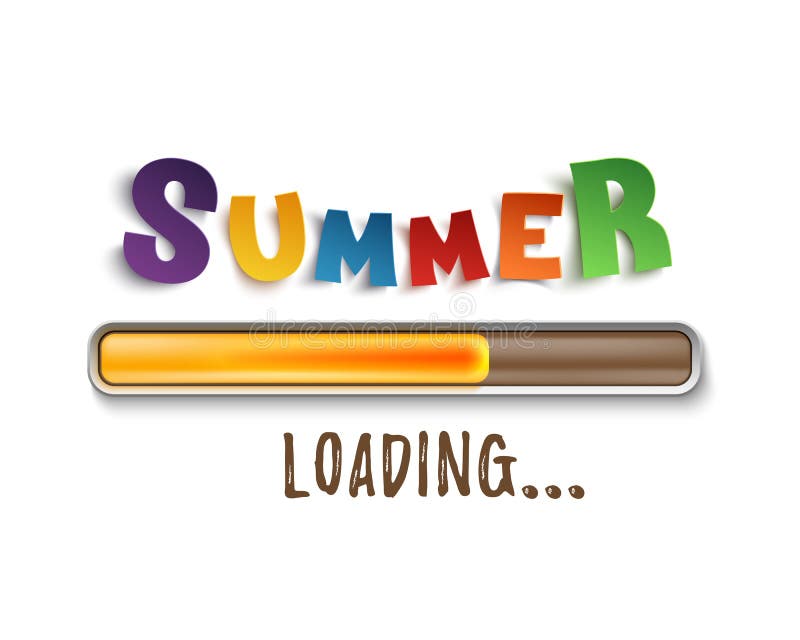 Summer Loading Bar Orange Background with Sun Rays. Stock Vector ...