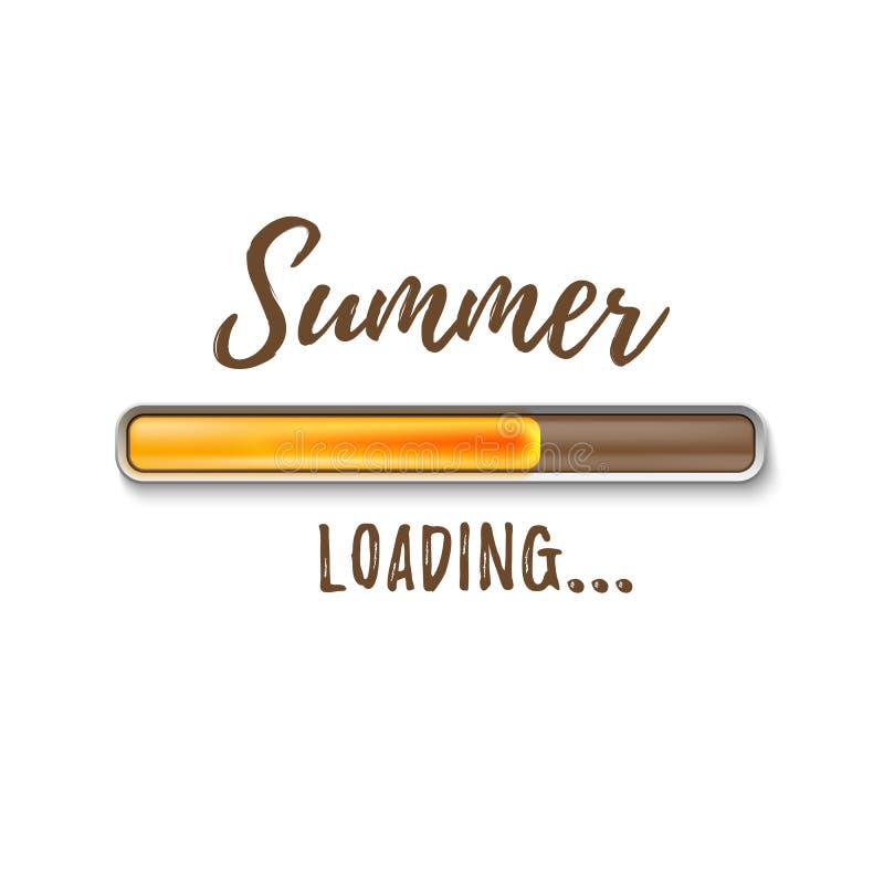 Summer Loading Bar Orange Background with Sun Rays. Stock Vector ...