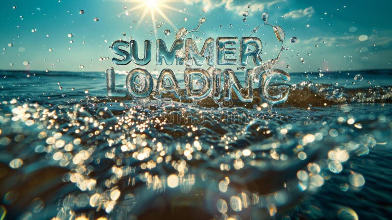 Summer Loading Concept with Sunlit Ocean Sparkles Stock Photo - Image ...