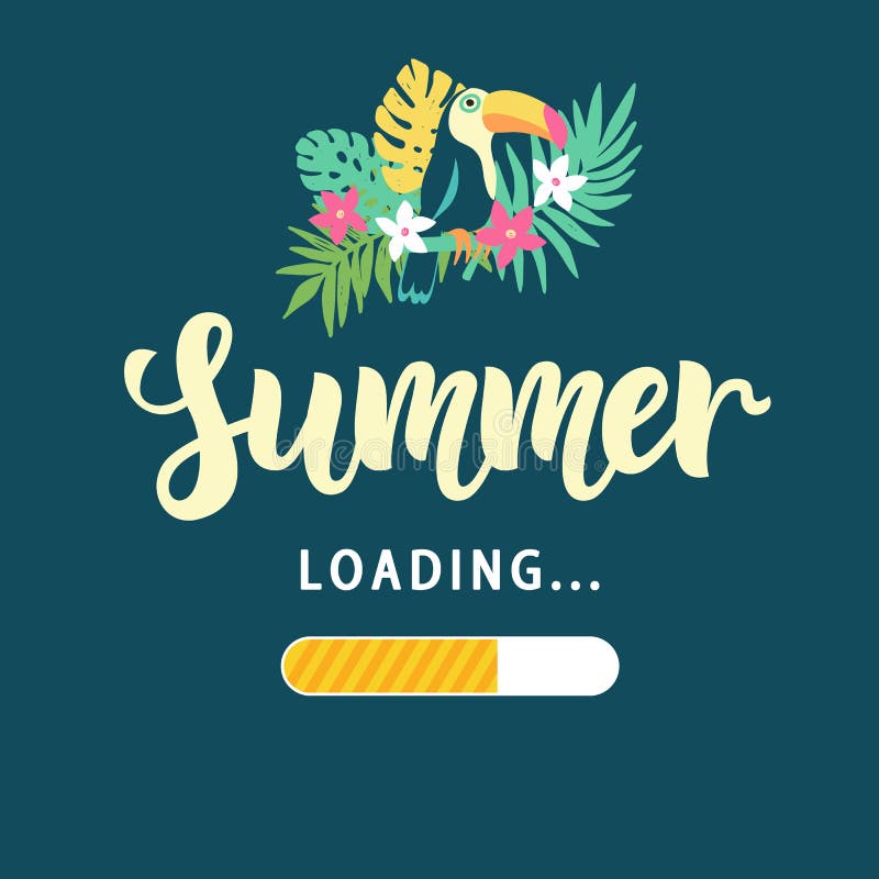 Summer Loading. Modern Amusing Poster Stock Vector - Illustration of ...