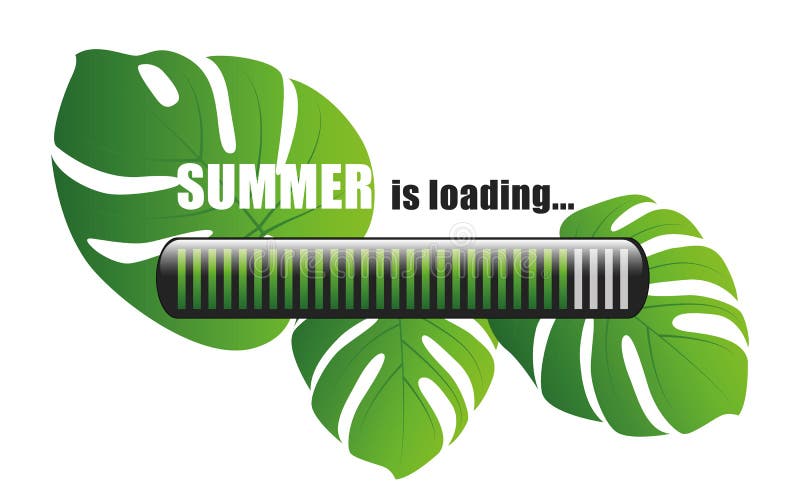 Summer is Loading Palm Leaf Beackground Stock Vector - Illustration of ...