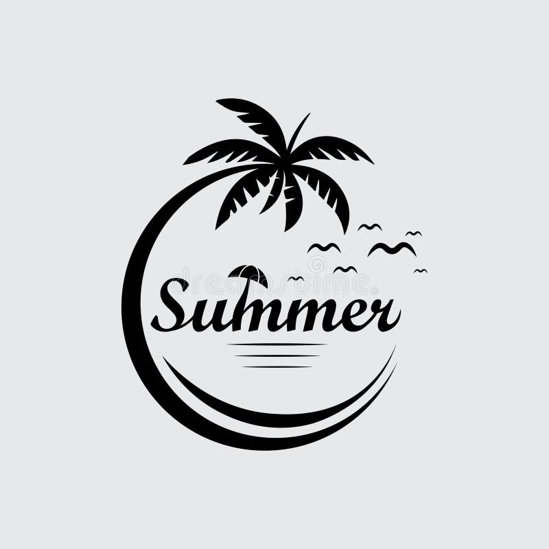 Summer Logo Design and Palm Tree Icon Stock Illustration Stock ...