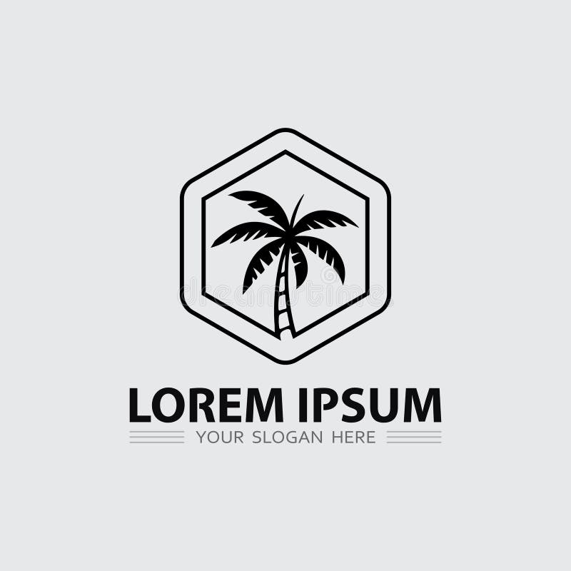 Summer Logo Design and Palm Tree Icon Stock Illustration Stock ...