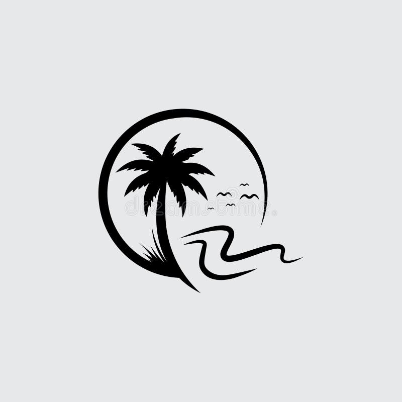 Summer Logo Design and Palm Tree Icon Stock Illustration Stock ...