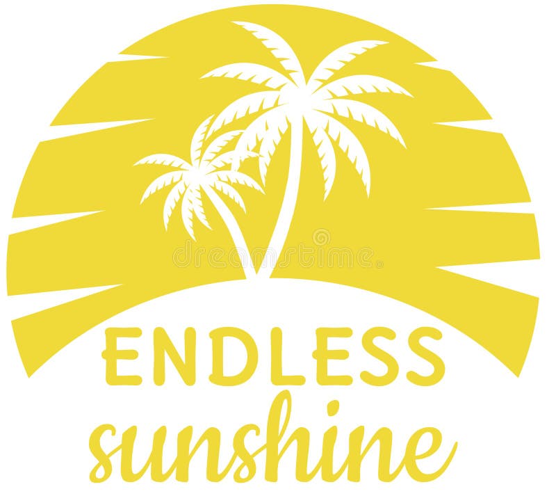 Summer Logo with Sun and Palms Illustration Stock Vector - Illustration ...