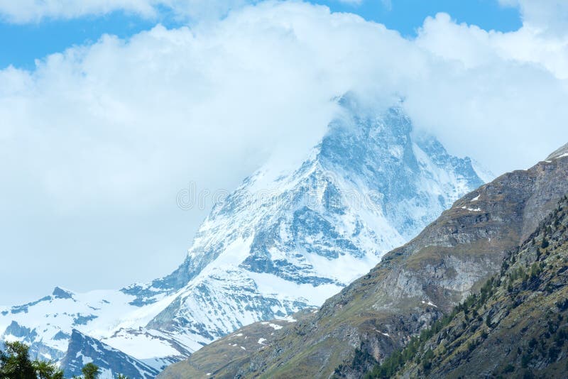 Summer Matterhorn Alps Mountain, Swiss Stock Photo - Image of hill ...