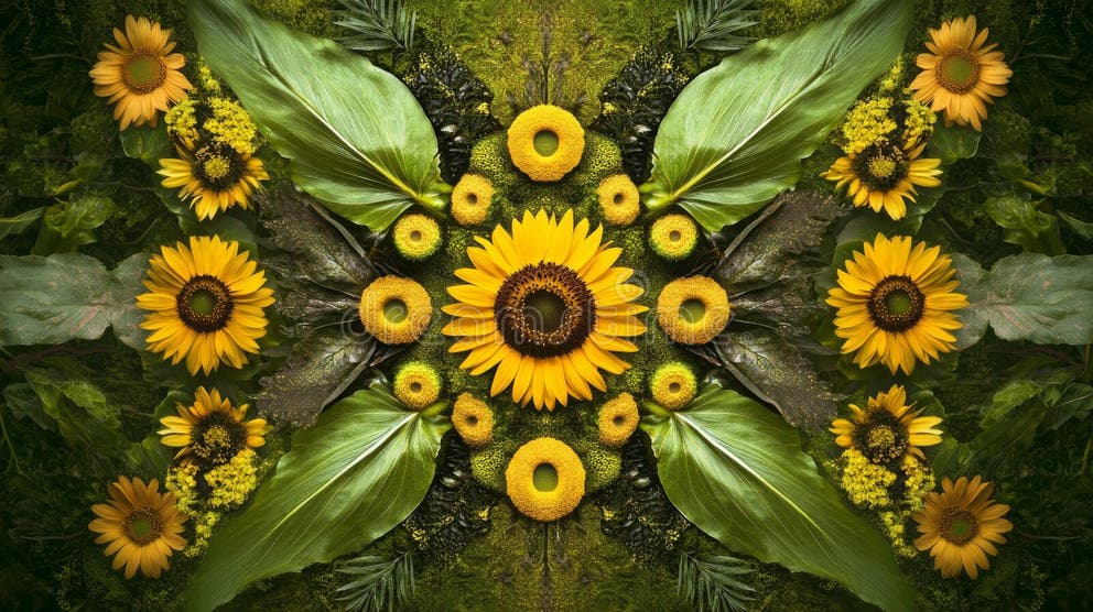 Summer Meadow Floral Design Featuring a Central Space for Text or Logo ...