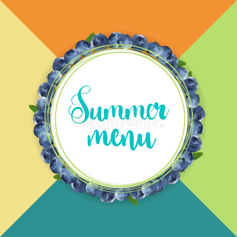 Summer menu design stock vector. Illustration of berry - 115919820