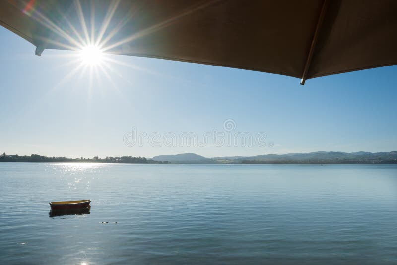 Summer Morning Scene, View Across Bay Stock Photo - Image of harbours ...