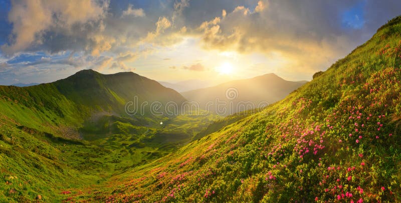 In summer mountains stock photo. Image of sunlit, alpine - 56641146
