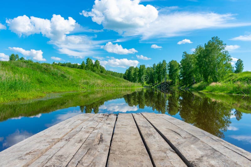 Summer Nature River Landscape. River Grass Summer View Stock Image ...