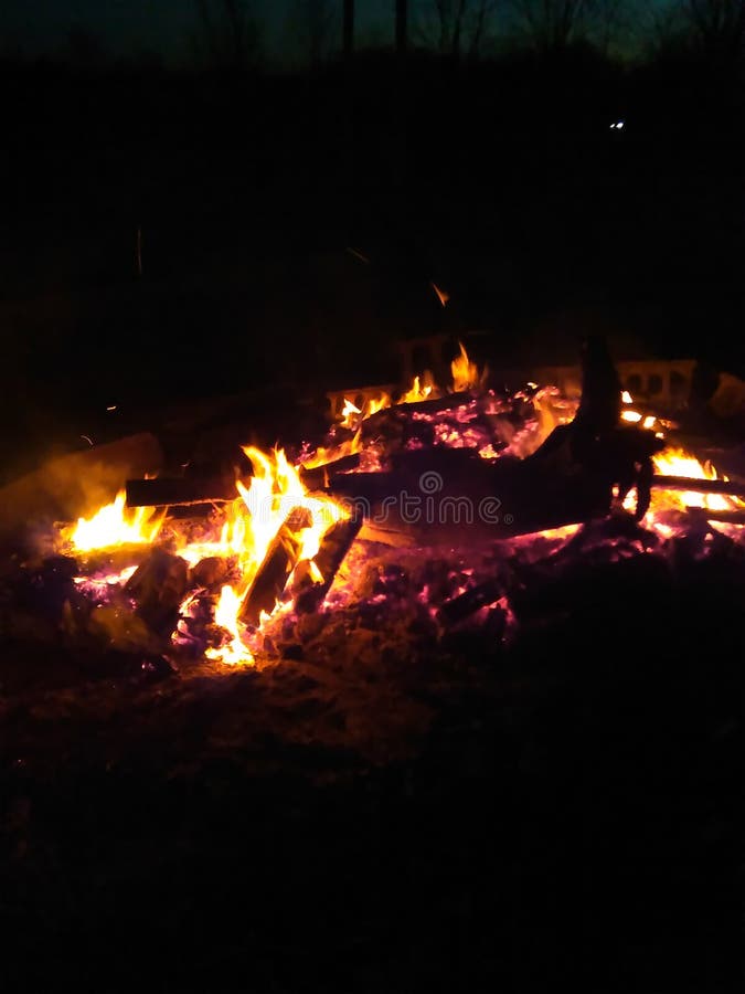 Summer Night Fire stock image. Image of hint, burning - 86412967