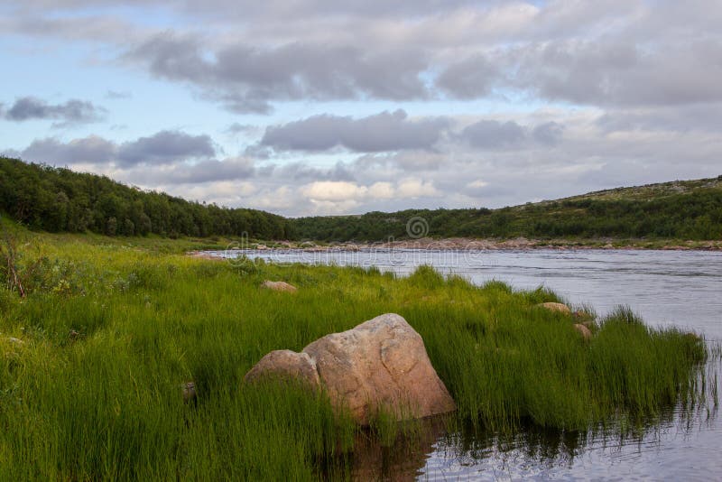 Summer on the North stock image. Image of reflection - 238572719