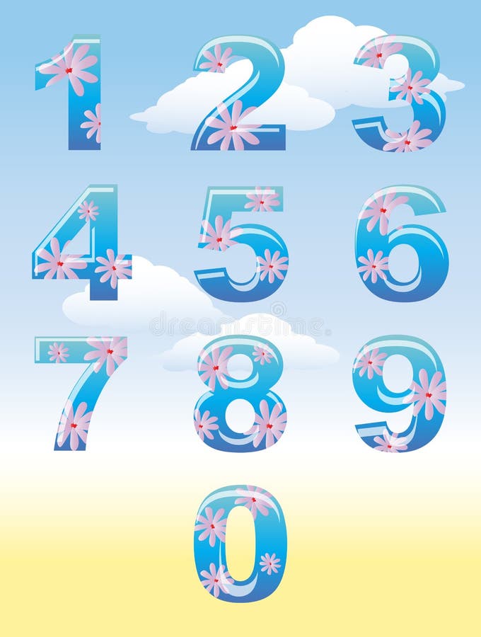 1-5 Summer numbers stock vector. Illustration of figure - 147018721