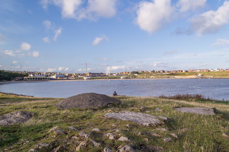 Beach and ocean in Wales. stock photo. Image of water - 163664666