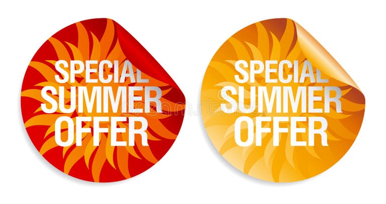 Summer offer stickers. stock vector. Illustration of button - 19775911