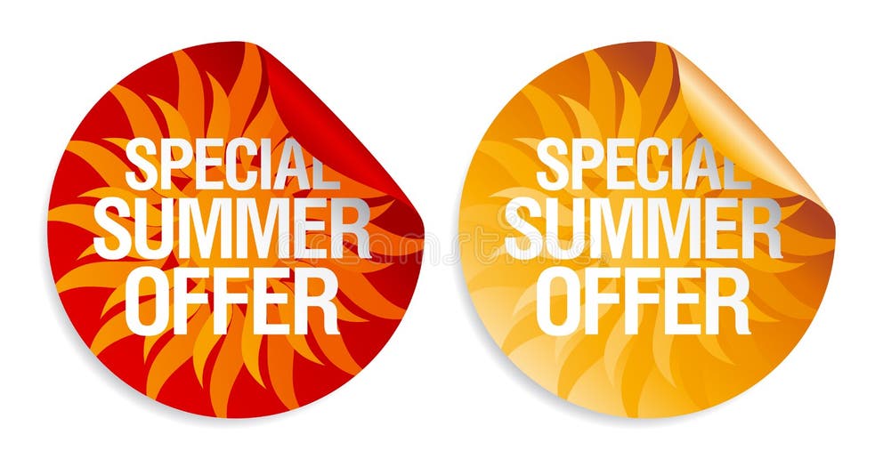 Summer offer stickers. stock vector. Illustration of button - 19775911