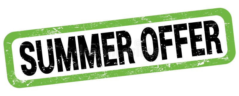SUMMER OFFER Text Written on Green-black Rectangle Stamp Stock ...
