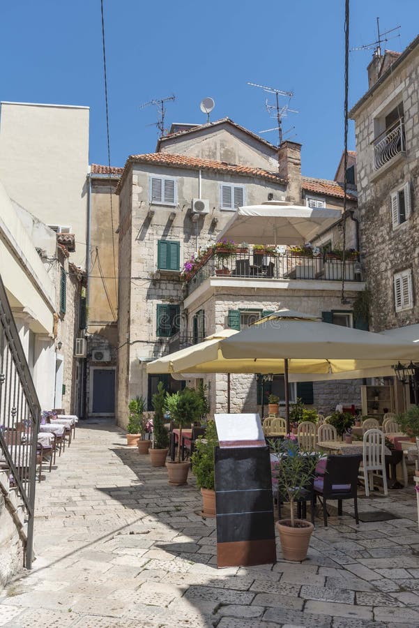 Summer in Split in Croatia stock image. Image of facade - 155244047