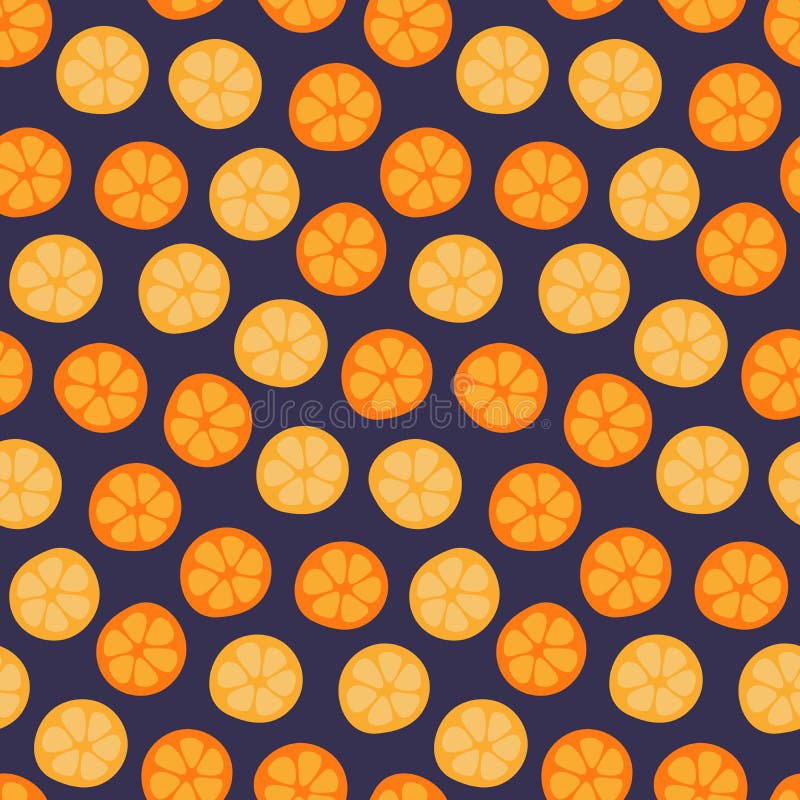 Summer Oranges Seamless Pattern Stock Vector - Illustration of fruits ...