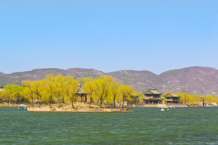 The Summer Palace in Beijing Spring Peach Stock Photo - Image of ...