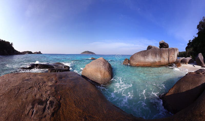 Summer panorama sea stock photo. Image of background - 59668670