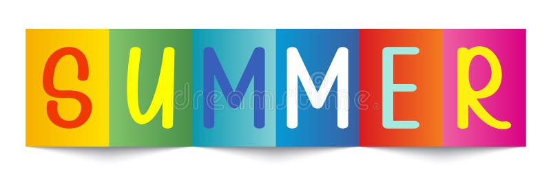 Summer Paper Art Typography Colorful Text Banner Background Stock ...