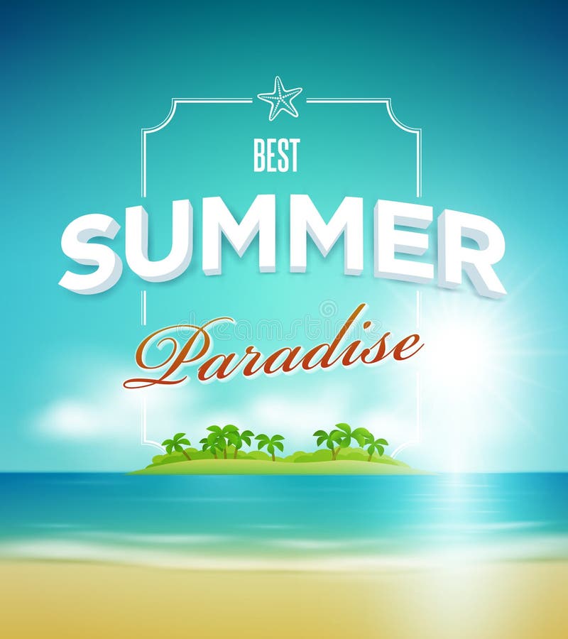 Summer Paradise Poster Design Template Stock Vector - Illustration of ...