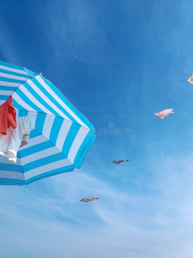 Summer, parasol, sky stock image. Image of recreation - 94920603