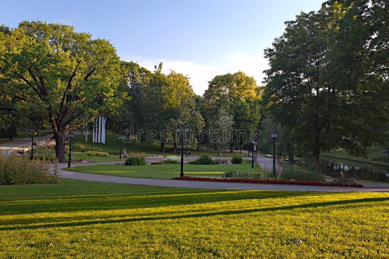 Summer park stock image. Image of outdoors, latvia, blue - 26520715
