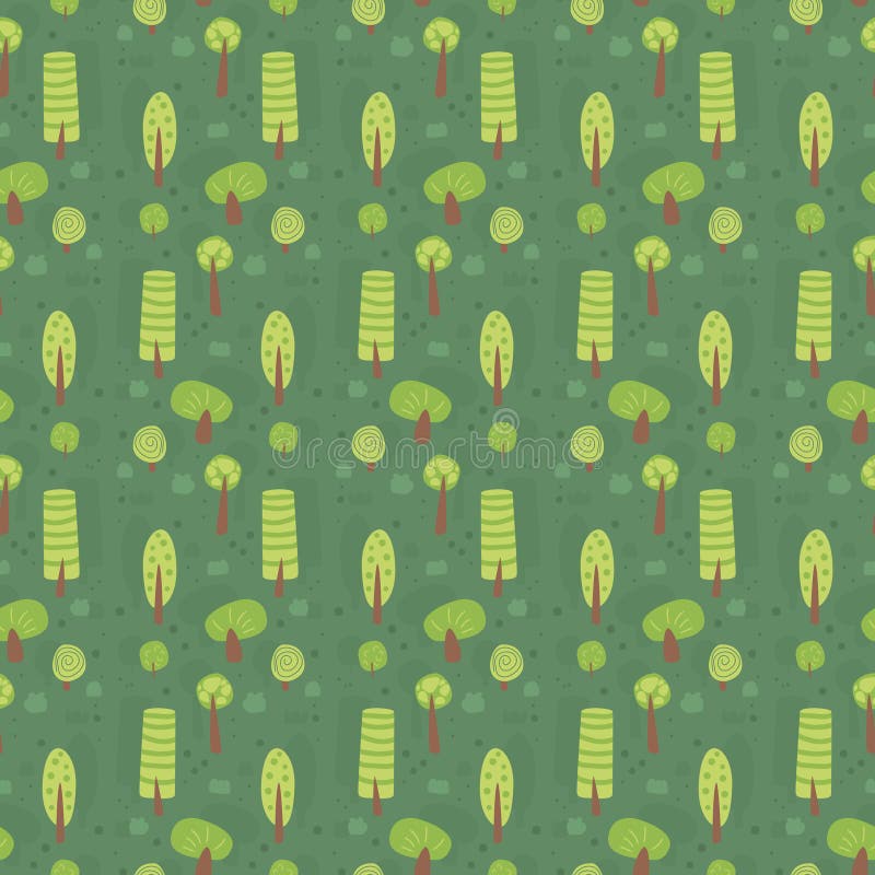 Summer Park Landscape Seamless Pattern. Trees Endless Background ...