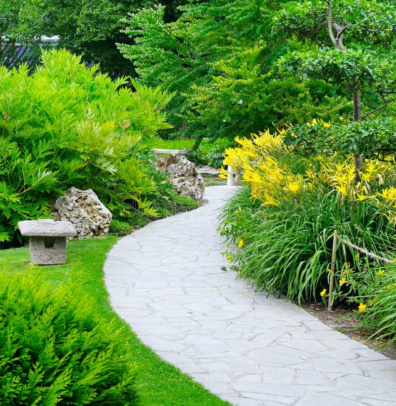 Garden path stock photo. Image of landscaped, formal - 31474680