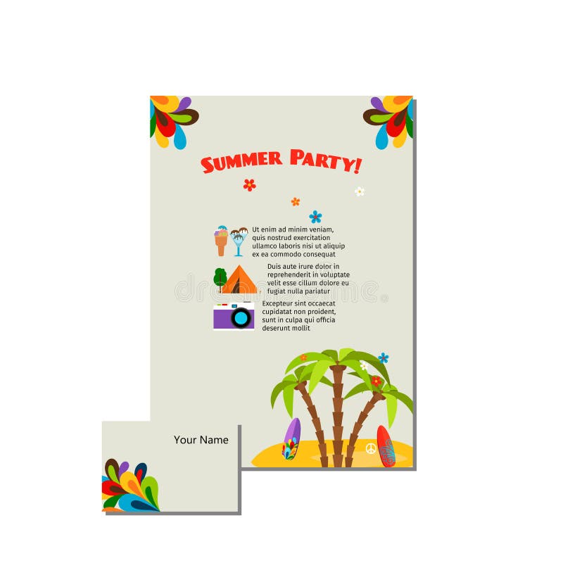 Summer Party Advertising Invites Stock Vector - Illustration of banner ...